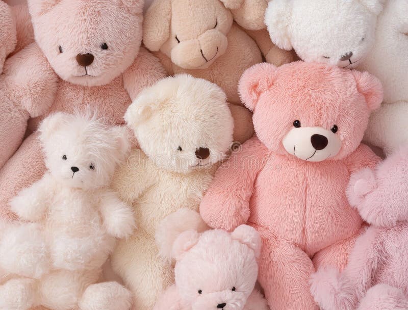 Cute Pastel Teddy Bears Collection Stock Photo - Image of toys, nursery ...