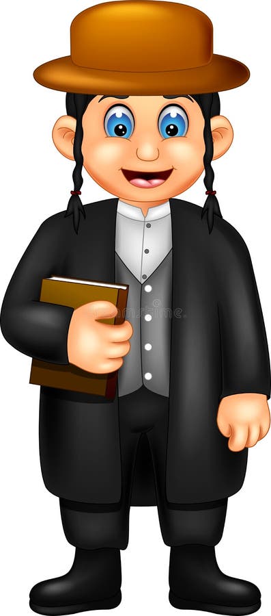 Cute Pastor Cartoon Standing Bring Book with Laughing Stock ...