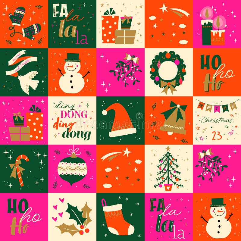 Cute Patchwork Christmas Seamless Patten, Modern Design, Great for ...