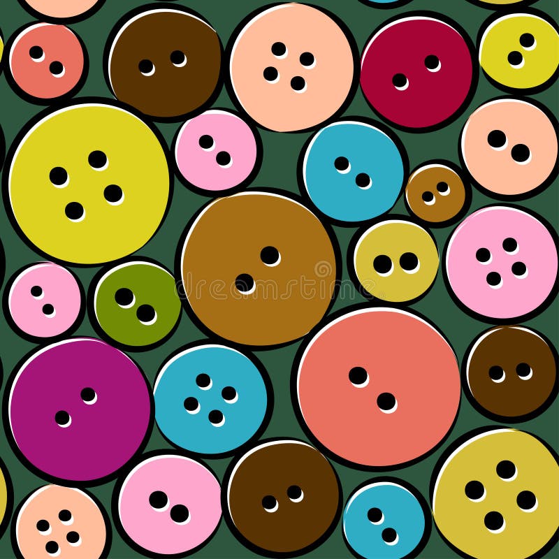 Cute Pattern with Abstract Buttons Stock Vector - Illustration of ...