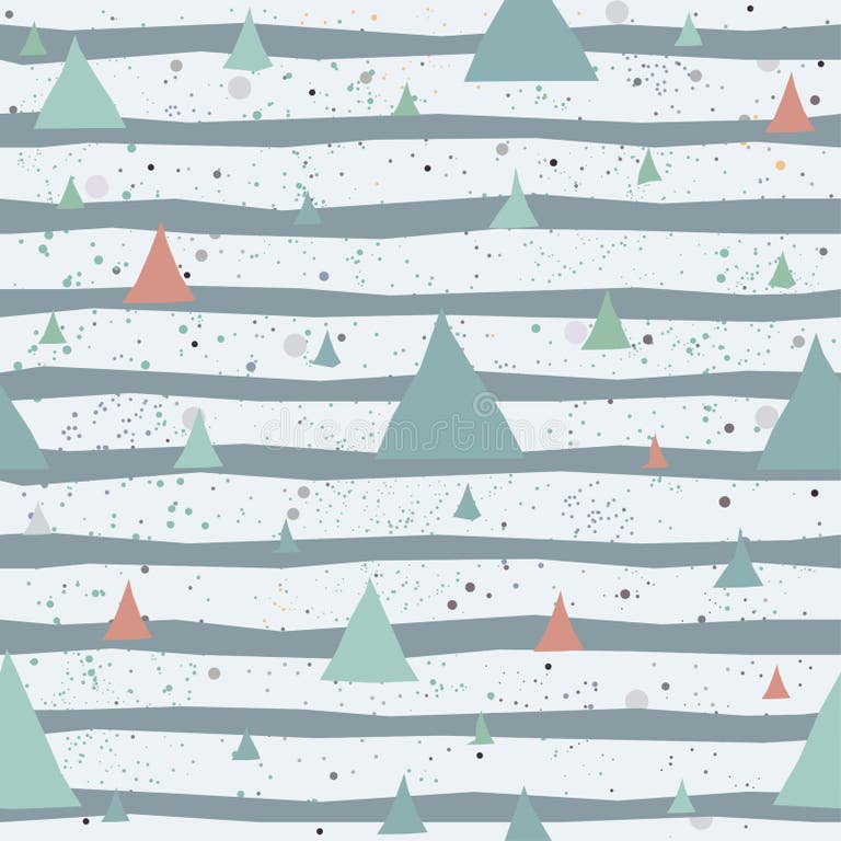 Cute Pattern with Abstract Triangles and Hand Drawn Stripes Stock ...