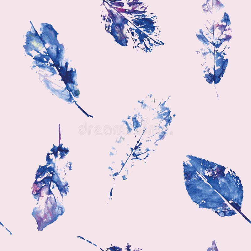 Cute Pattern of Beautiful Prints of Leaves Stock Illustration ...