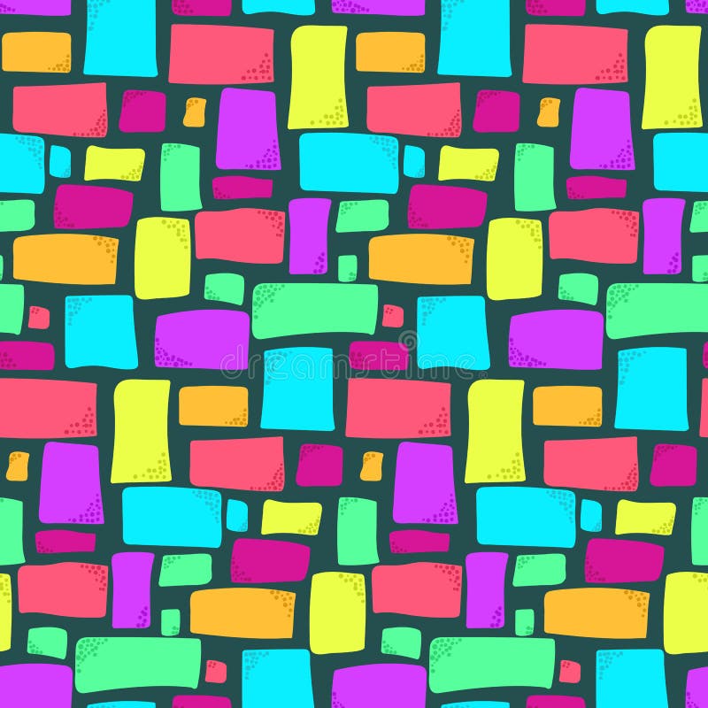 Cute Pattern with Bright Colorful Rectangles Stock Illustration ...