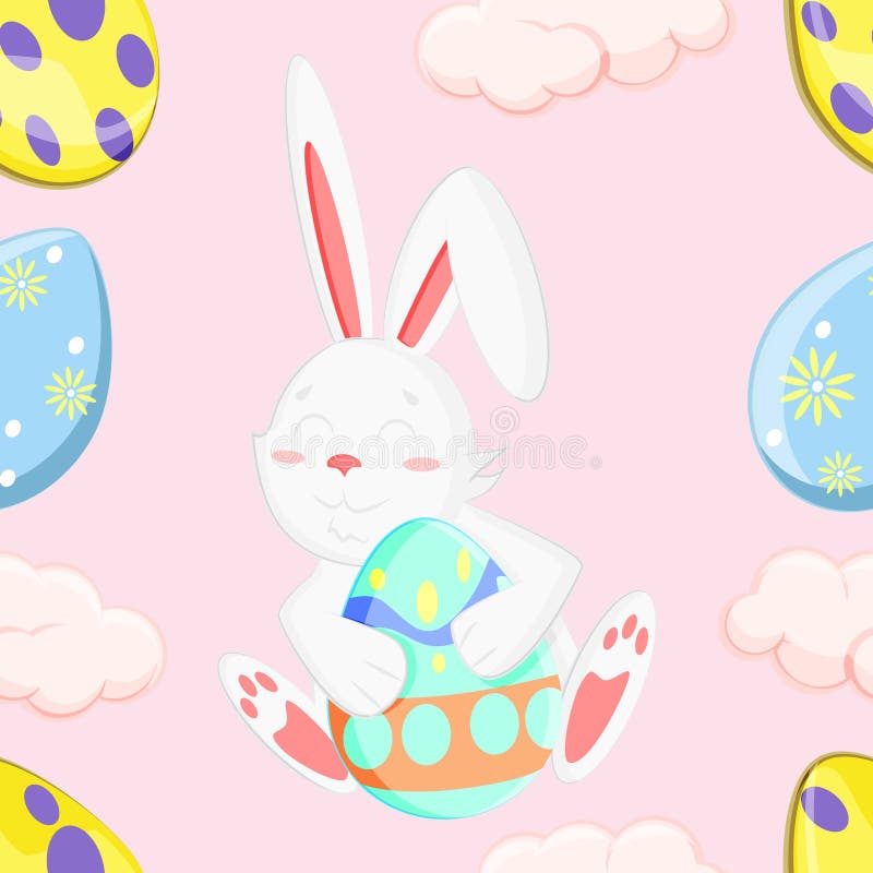 Cute Pattern for Easter Celebrations with a Cute Bunny Stock Vector ...