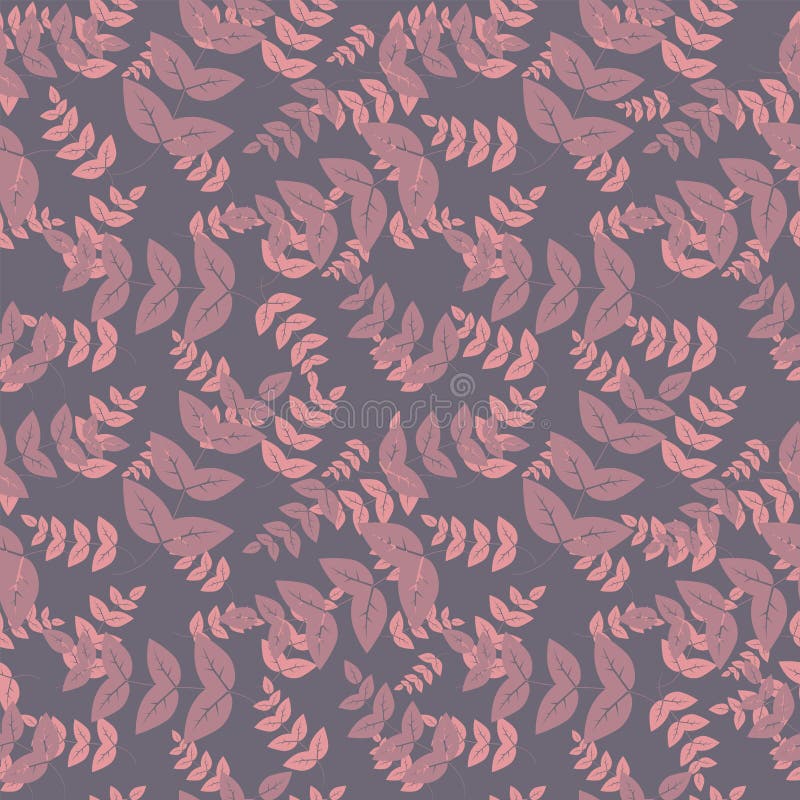 Cute Pattern with Pink Leaves Stock Illustration - Illustration of ...
