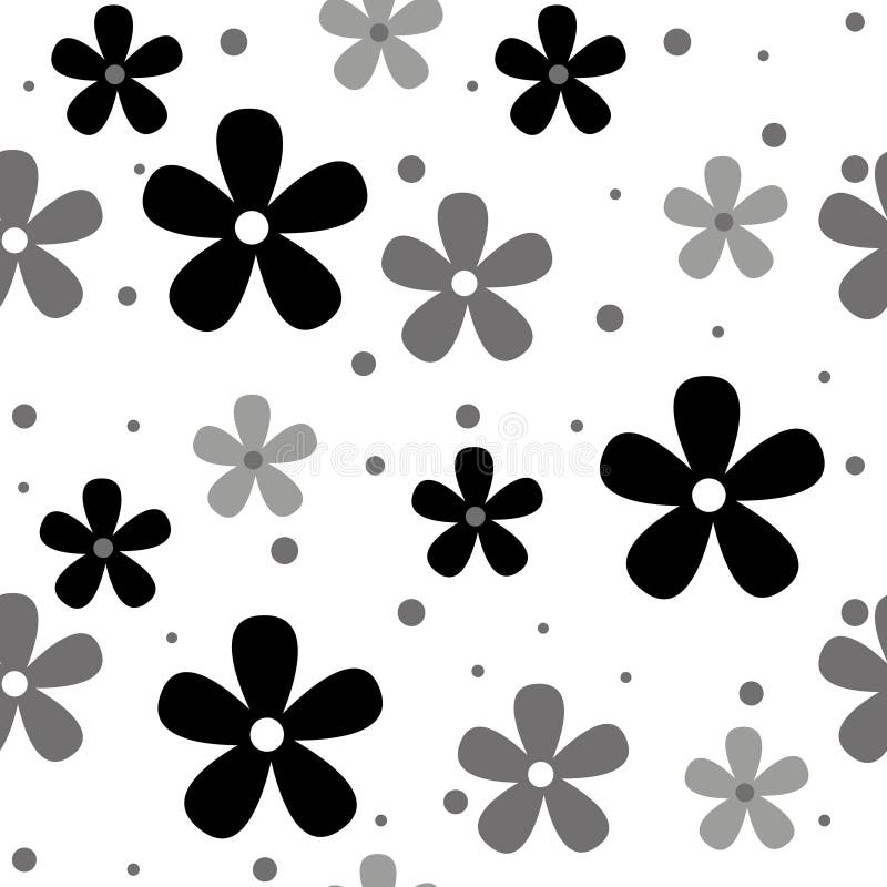Cute Pattern in Small Flower. Black and White Pattern Stock Vector ...