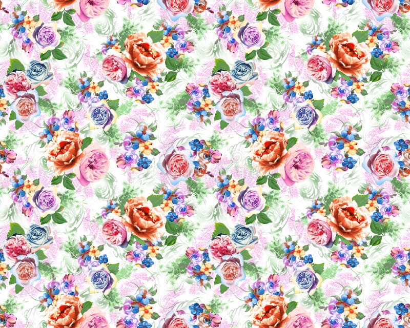 Exquisite Pattern for Design of Watercolor Sketches of the Flower Stock ...