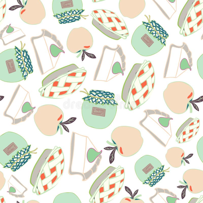 Soft Festive Fall Autumn Repeat Seamless Pattern Vector Print Stock ...