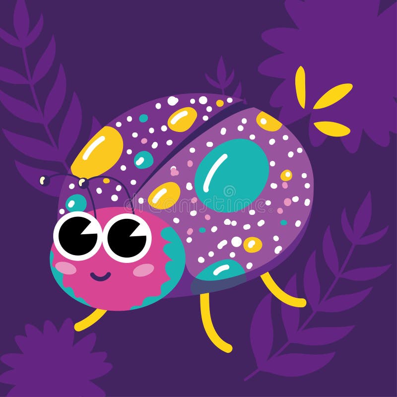 Cute Patterned Ladybug. Vector Stock Vector - Illustration of wings ...