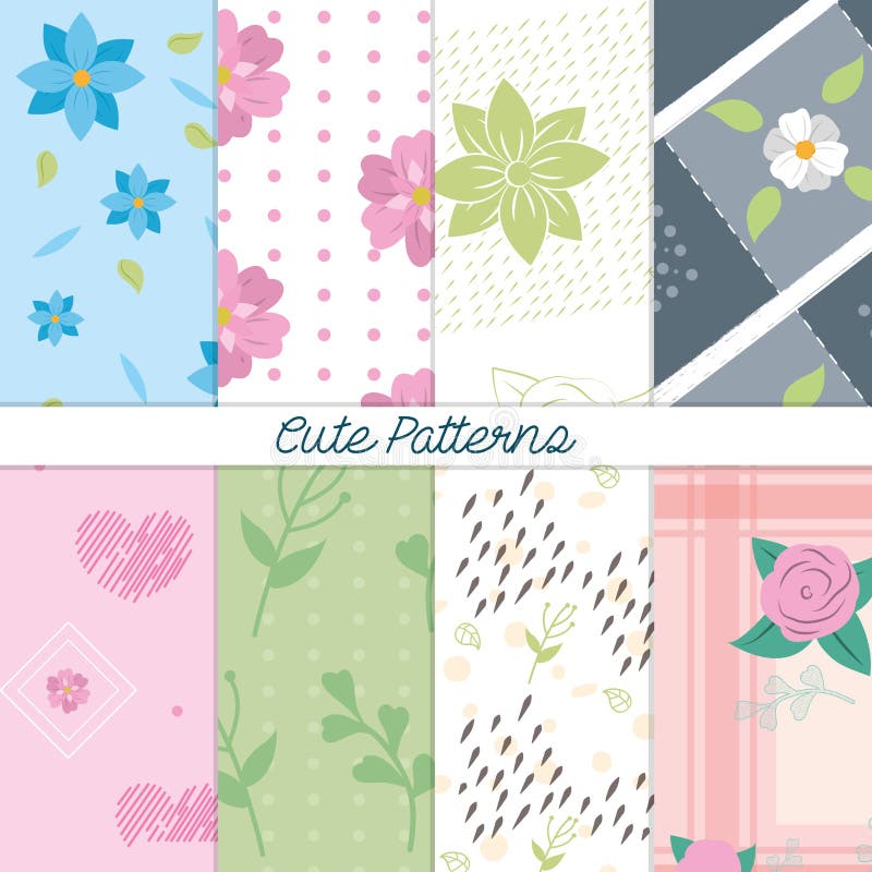 Cute patterns backgrounds stock vector. Illustration of graphic - 111611313