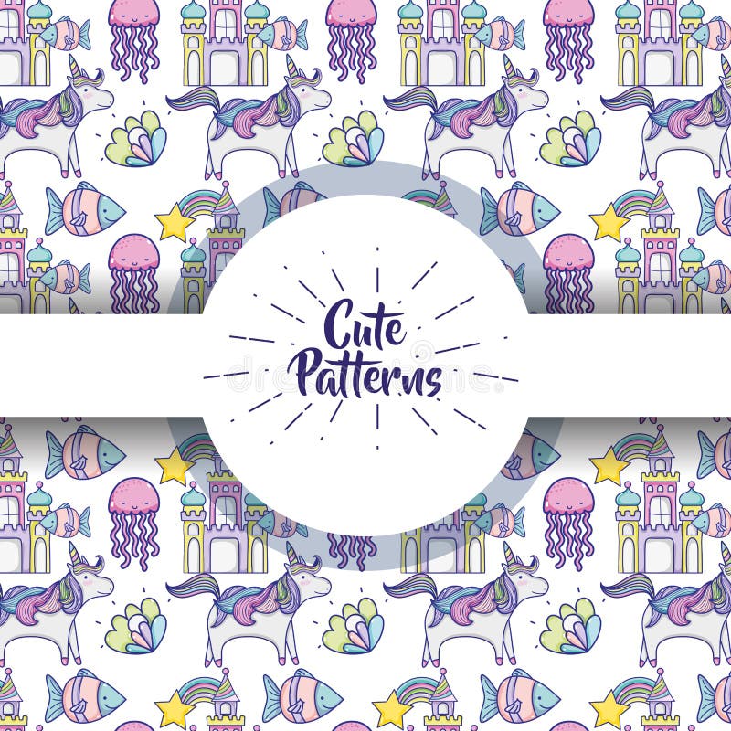 Cute Patterns with Doodles Cartoons Background Stock Vector ...