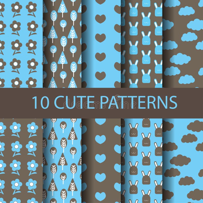 Cute patterns stock vector. Illustration of flower, graphic - 45934371