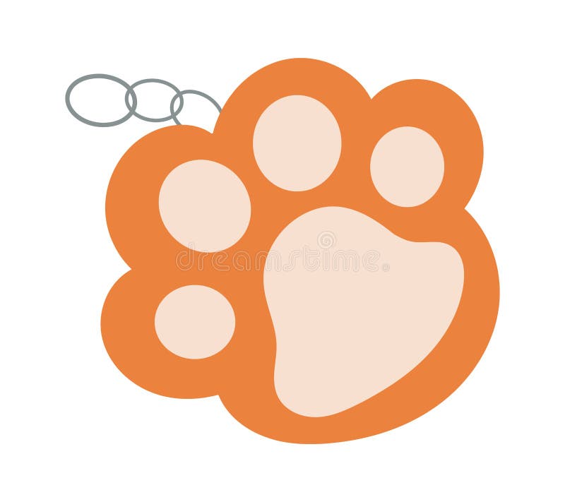 Cute Paw Accessory for Key Flat Icon. Vector Illustration Stock Vector ...