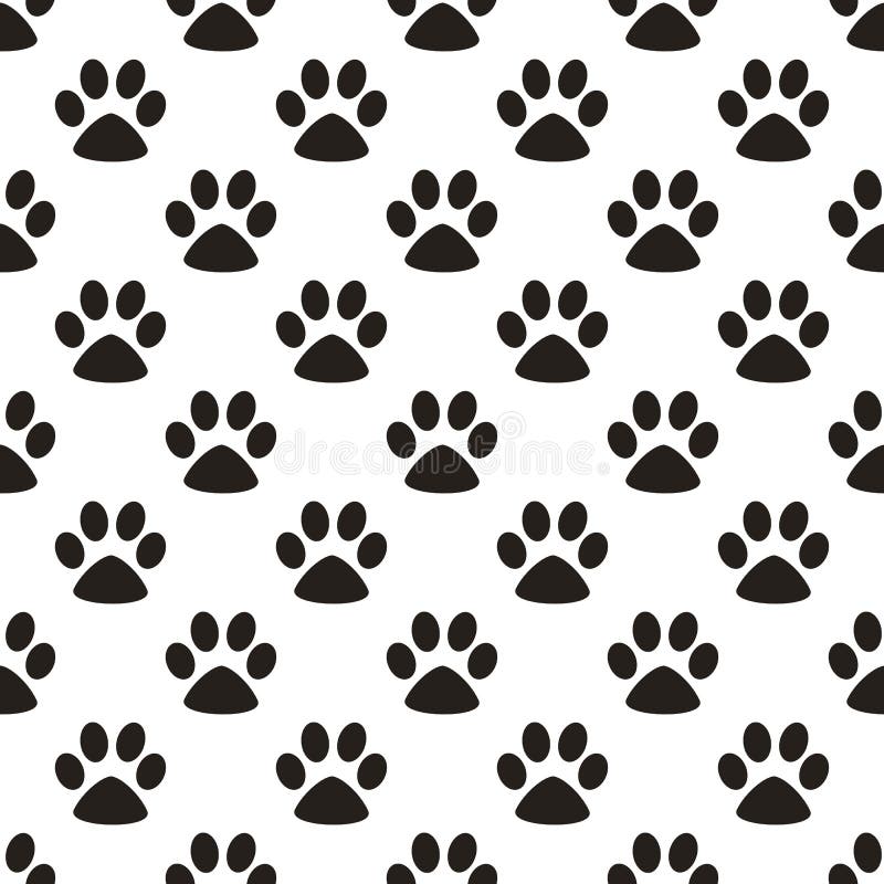 Cute Paw Seamless Pattern, Cat Feet Steps, Pet Design. Texture for ...