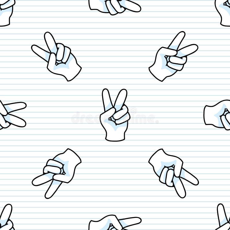 Peace Sign Stick Figure Vector Illustration. Hand Drawn V for Victory ...