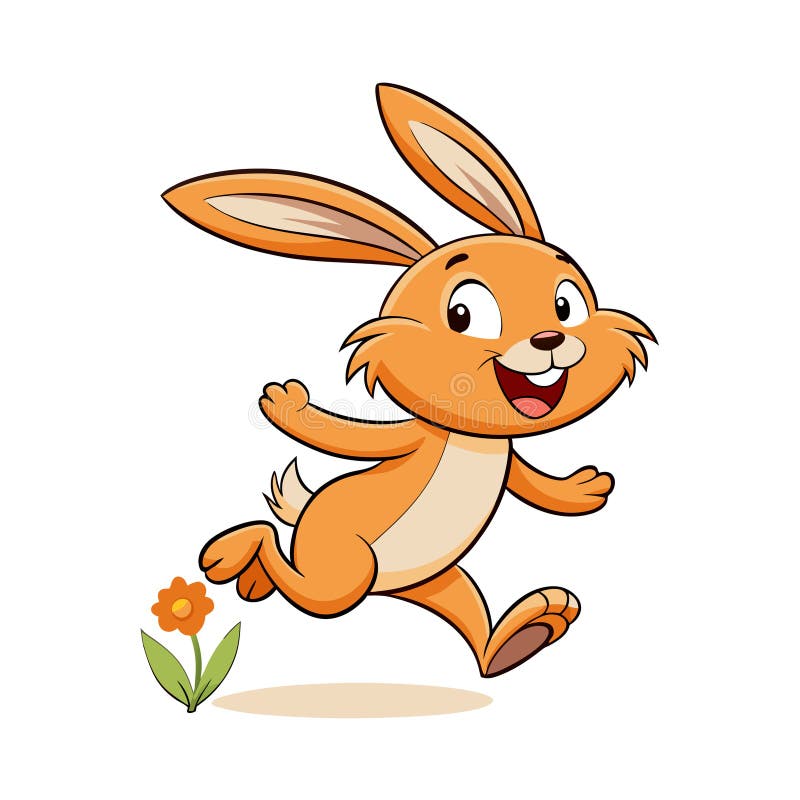 Cute Peach Rabbit Cartoon Design Stock Illustration - Illustration of ...