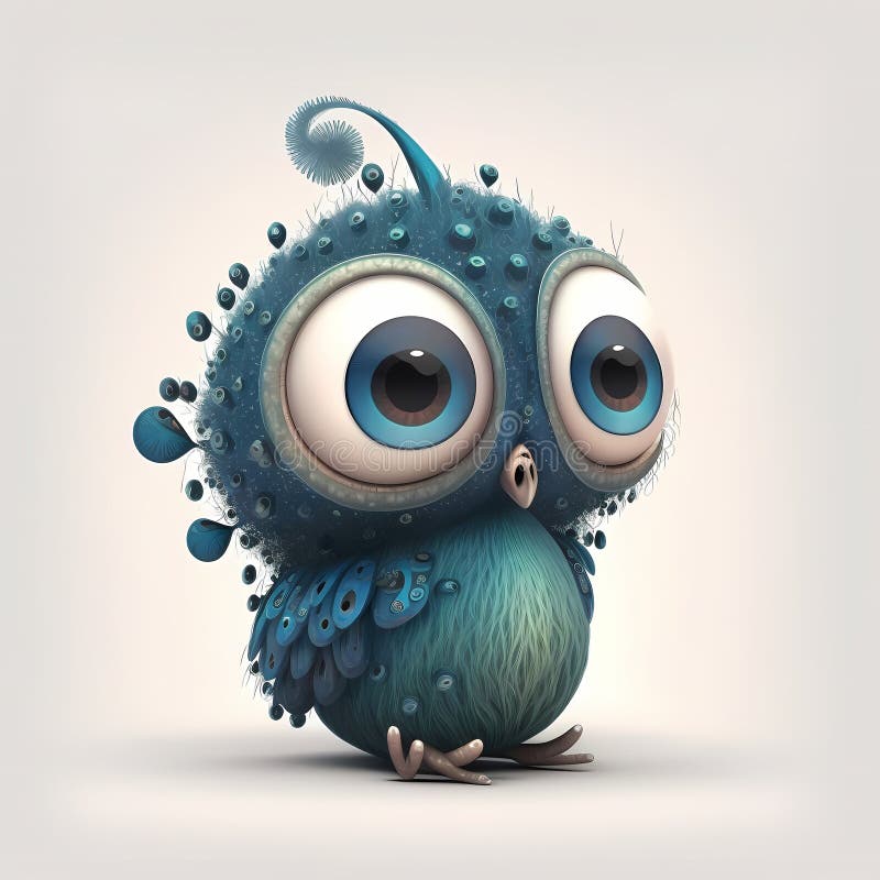 Cute Peacock Cartoon. Generative AI Stock Illustration - Illustration ...