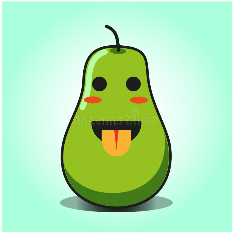 Cute Pear Cartoon Mascot Character Vector Design Stock Vector ...