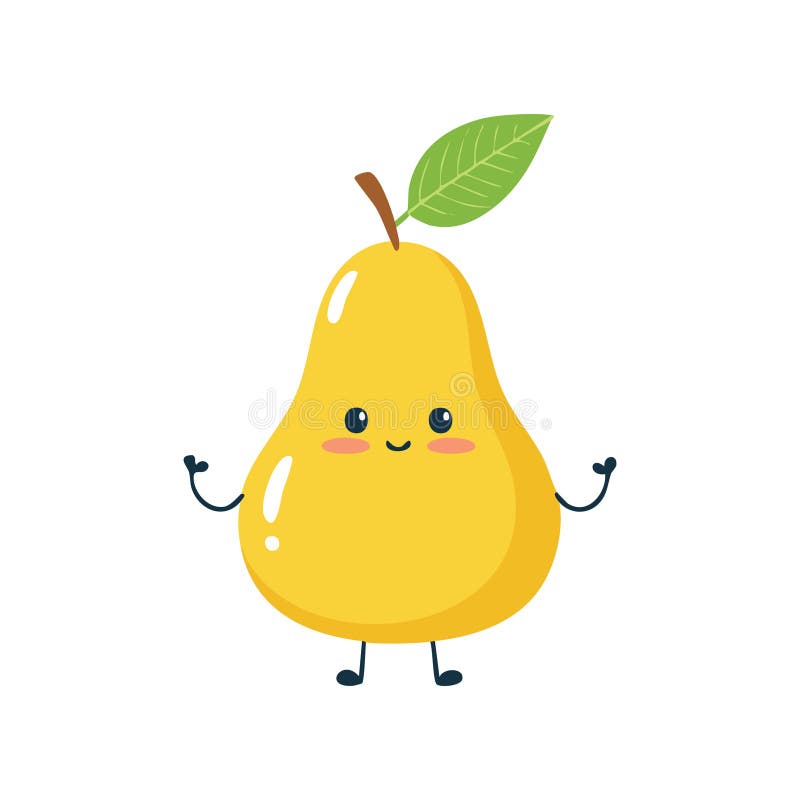 Cute Pear Fruit Illustration Stock Vector - Illustration of food ...