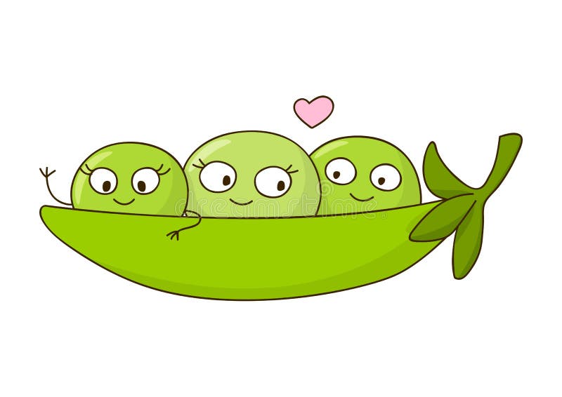 Cute peas stock vector. Illustration of green, face, natural - 59719457