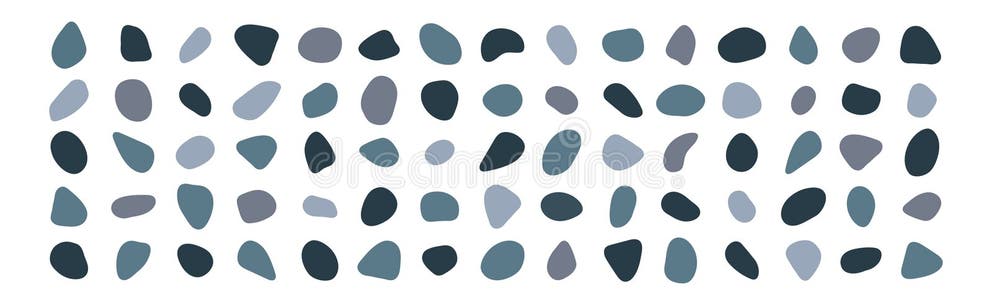 Cute Pebble Vector Set. Cobblestone Different Rounded Shapes Collection ...