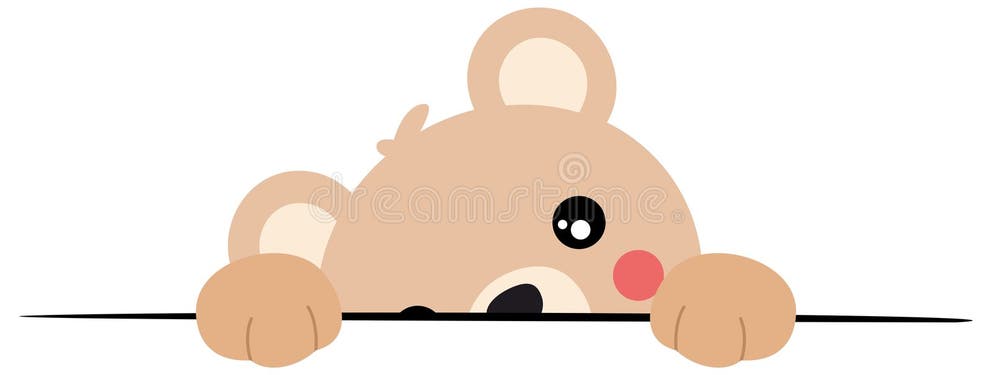 Cute Peeking Bear with Curious Eyes Stock Vector - Illustration of bear ...