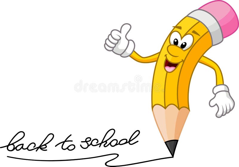 Cute Pencil Cartoon Back To School Stock Vector - Illustration of ...