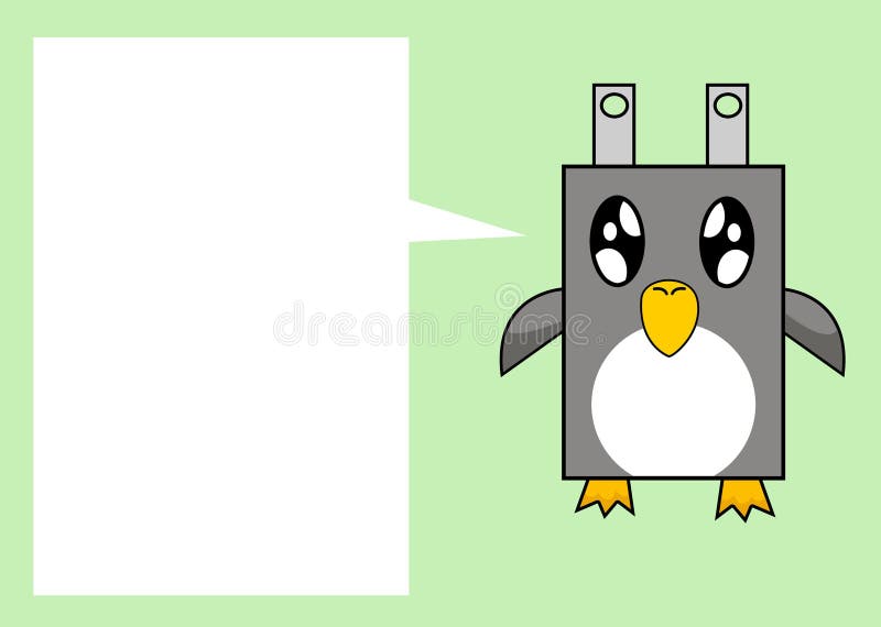 Cute Penguin Cartoon Character in Blank Banner Stock Illustration ...
