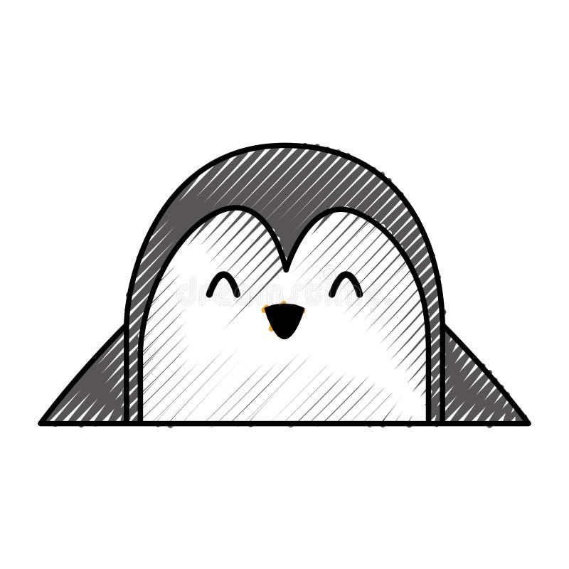 Cute penguin face cartoon stock vector. Illustration of cute - 93408457