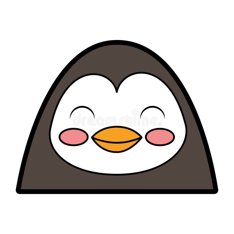 Cute penguin face cartoon stock vector. Illustration of icon - 93407069