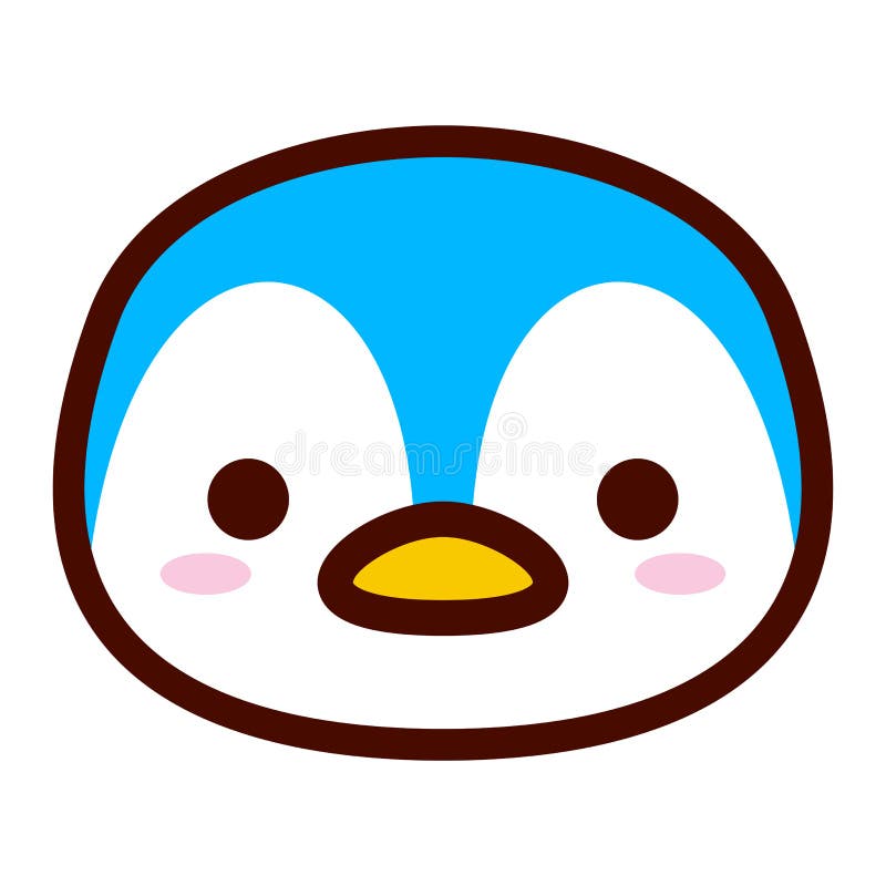 Cute Penguin Face Isolated on White Background Stock Vector ...