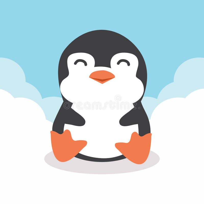 Cute Penguin Fat Cartoon Vector Stock Vector - Illustration of cold ...