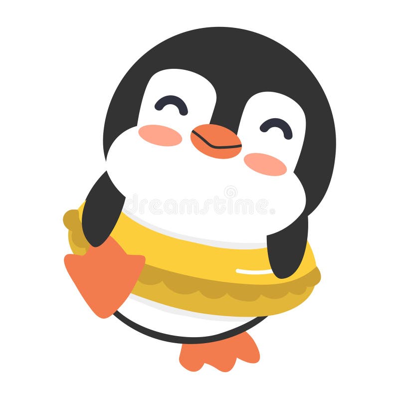 Cute Penguin Eating Fish Cartoon Stock Vector - Illustration of smile ...
