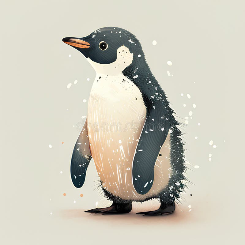 Cute Penguin Vector Illustration. Cute Cartoon Penguin Stock ...