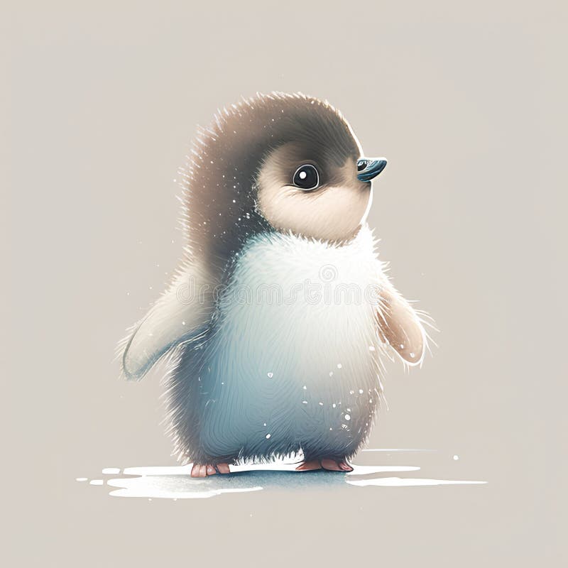 Cute Penguin Vector Illustration. Cute Cartoon Penguin Stock ...