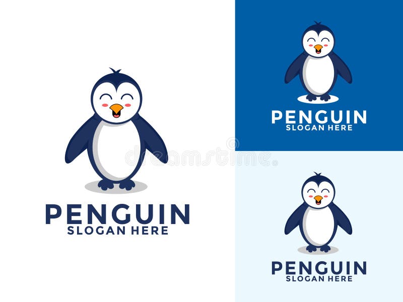 Cute Penguin Logo Cartoon Vector Icon Illustration, Penguin Logo Vector ...