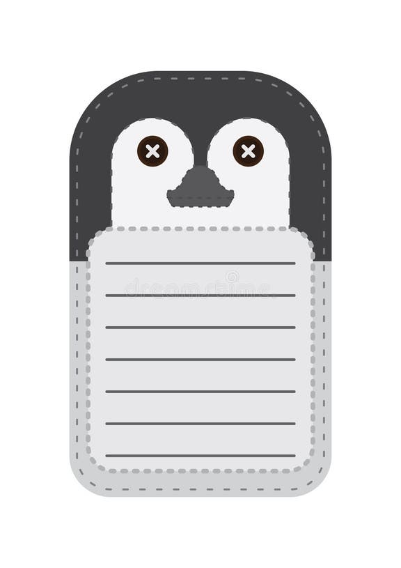 Cute Penguin Note. Vector Illustration Decorative Design Stock Vector ...