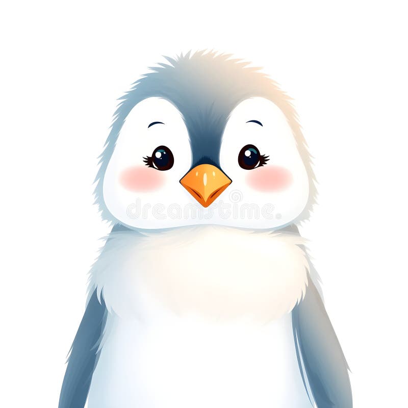 A Cute Penguin with Pink Lips and a Big Smile Stock Illustration ...