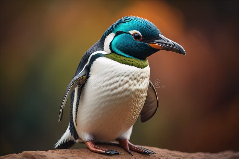 Cute Penguin Standing in Front of Solid Color Background. Ai Generative ...