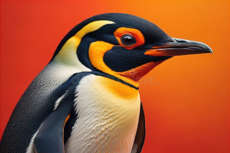 Cute Penguin Standing in Front of Solid Color Background. Ai Generative ...