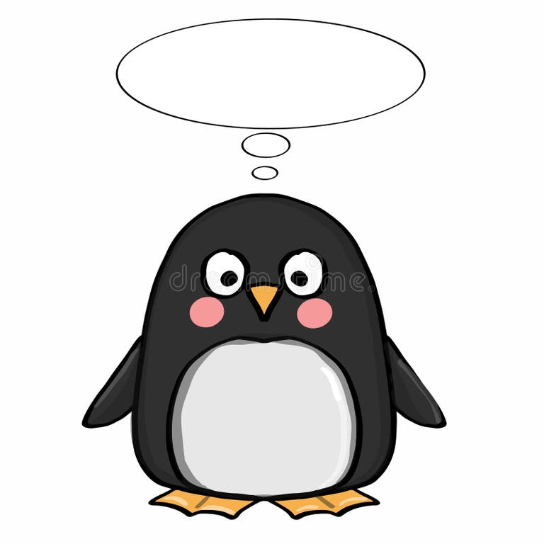 Penguin Thinking Blue Background Stock Illustrations – 19 Penguin ...