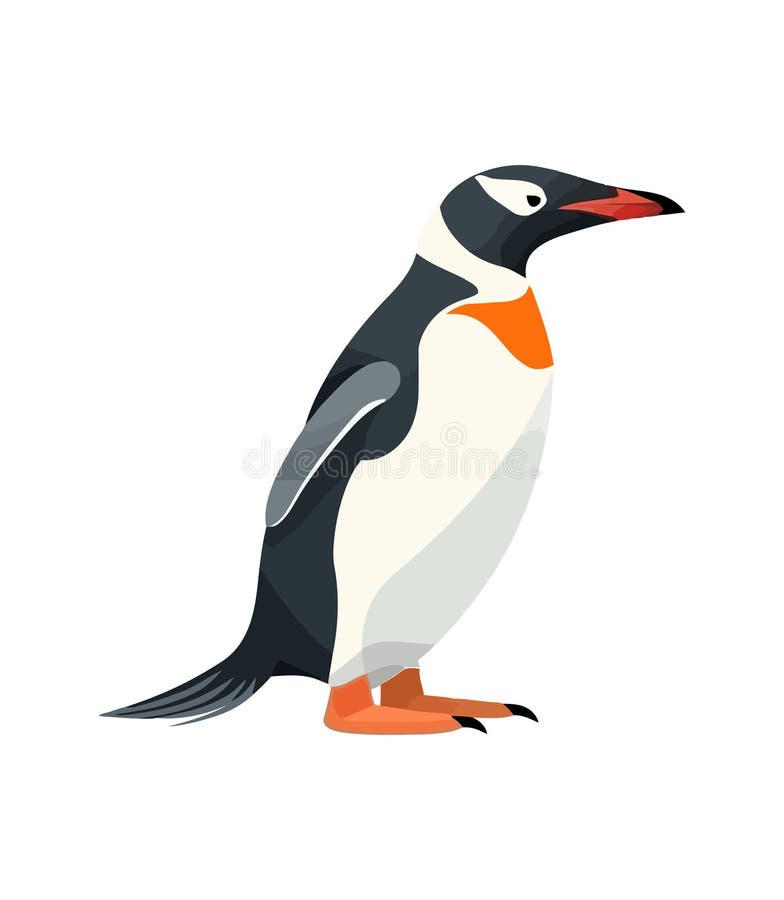 Cute Penguin Waddles on Ice in Winter Stock Vector - Illustration of ...
