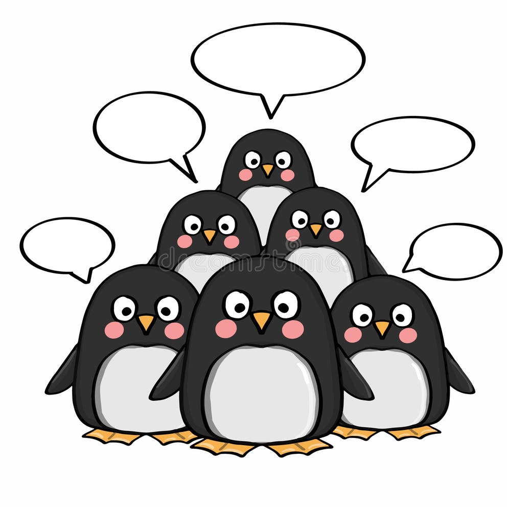 Penguin Thinking Blue Background Stock Illustrations – 19 Penguin ...