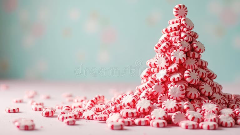 Cute Peppermint Christmas Tree Stock Illustration - Illustration of ...