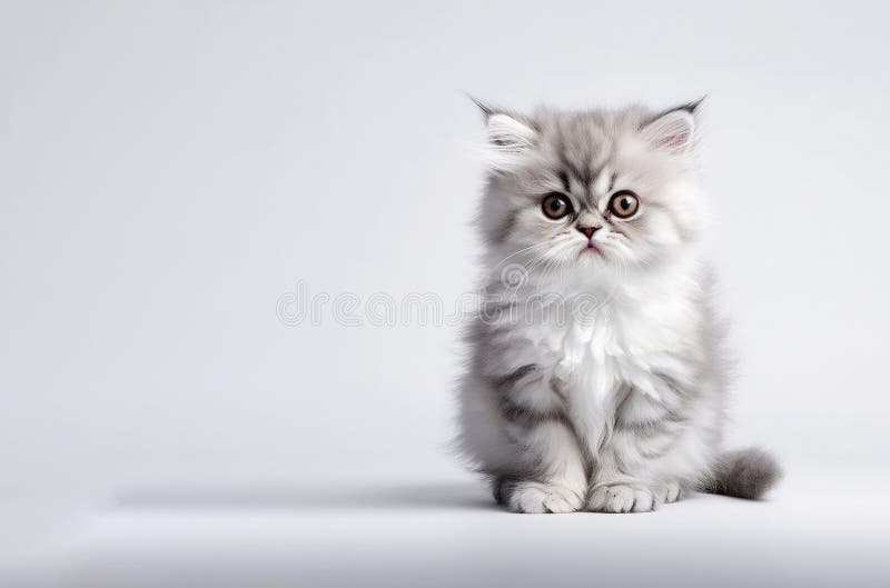 Cute Persian Cat Kitten Looking at Camera, Front View Stock ...