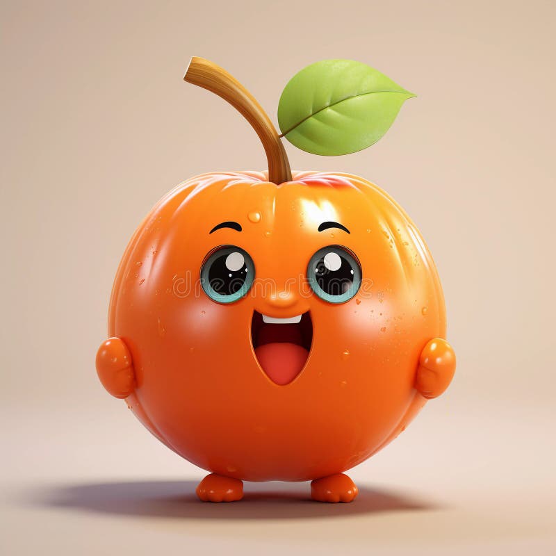 Cute Persimmon Happy Cartoon Character Stock Illustration ...