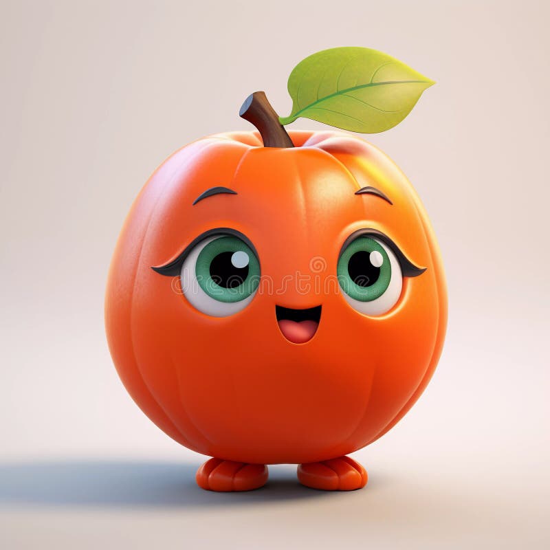 Cute Persimmon Happy Cartoon Character Stock Illustration ...
