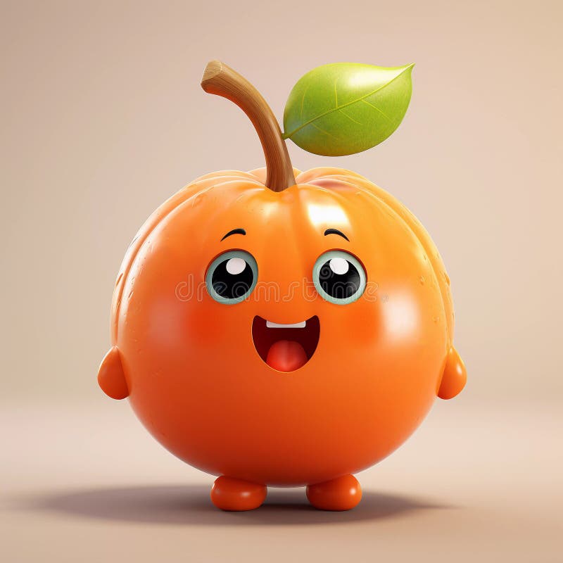 Cute Persimmon Happy Cartoon Character Stock Illustration ...