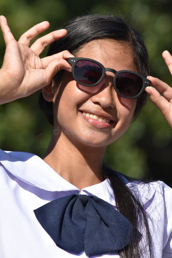 Cute Philippine Youth Having Fun Wearing Sunglasses Stock Image - Image ...
