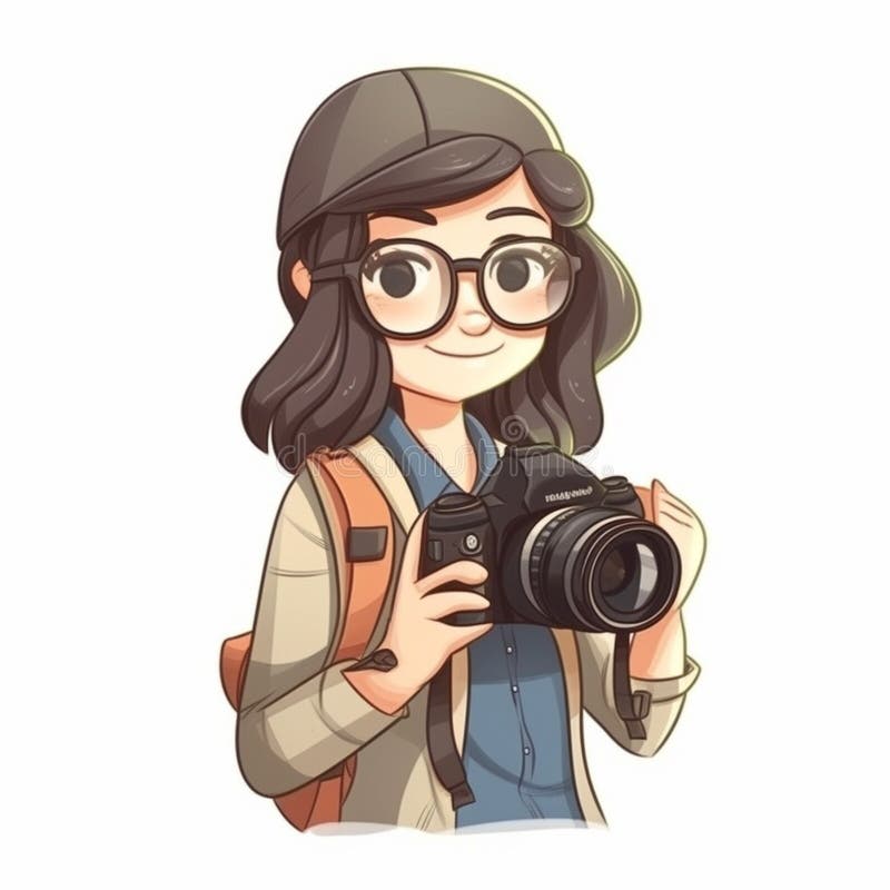 Cute Photographer Avatar. AI Generated Stock Illustration ...